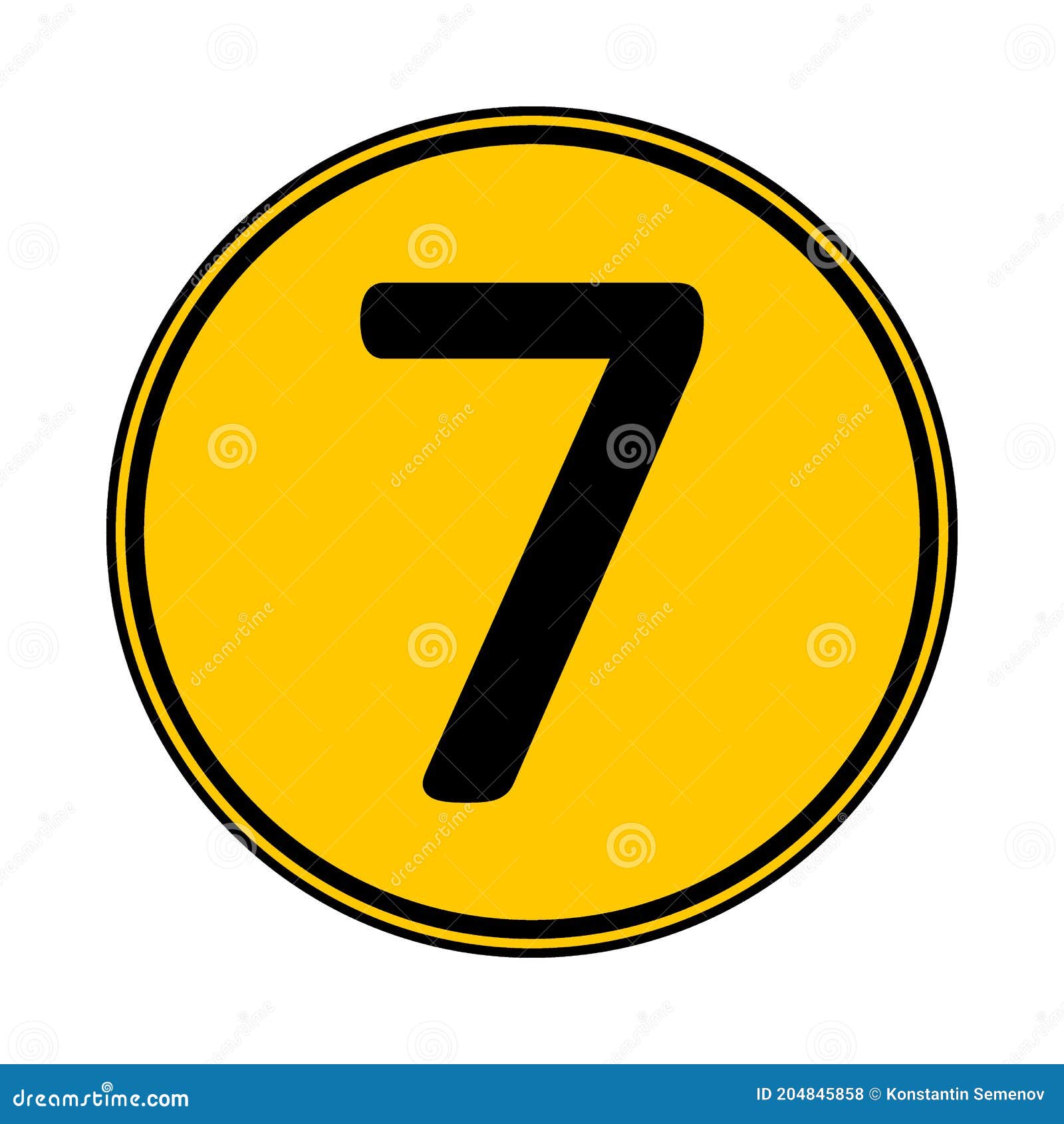 Number seven button stock illustration. Illustration of creative ...