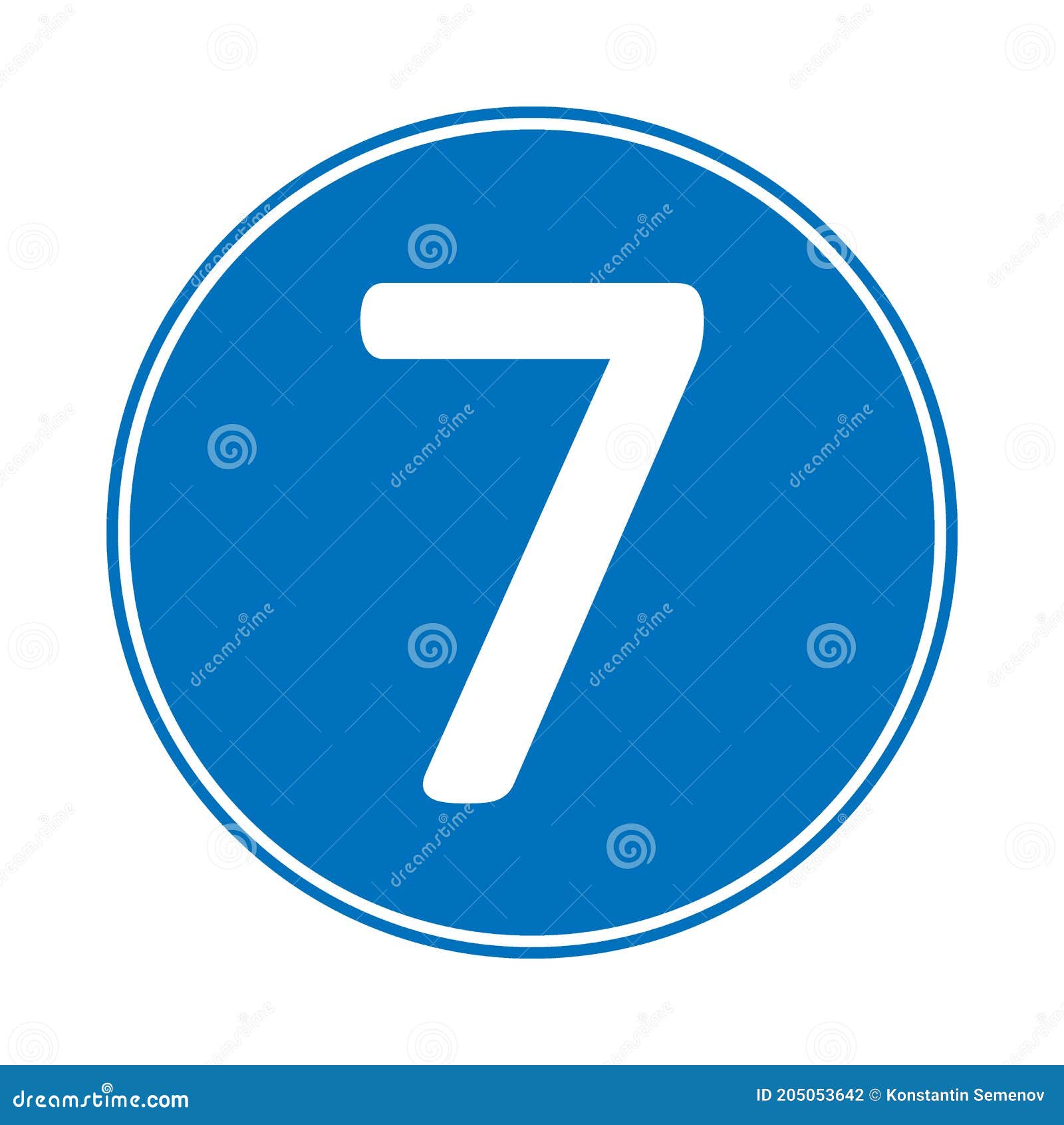 Number seven button stock illustration. Illustration of isolated ...
