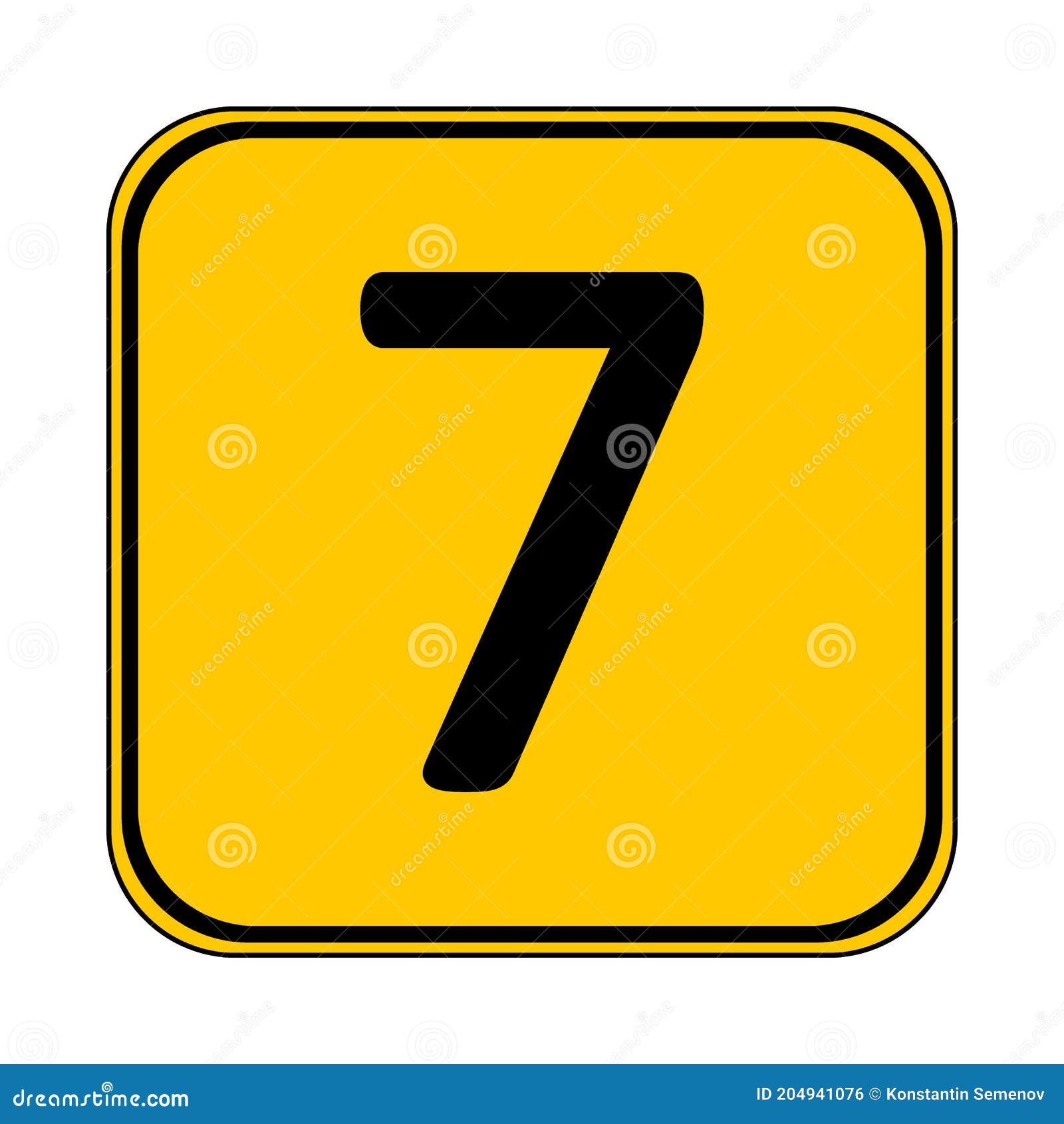 Number seven button stock illustration. Illustration of black - 204941076