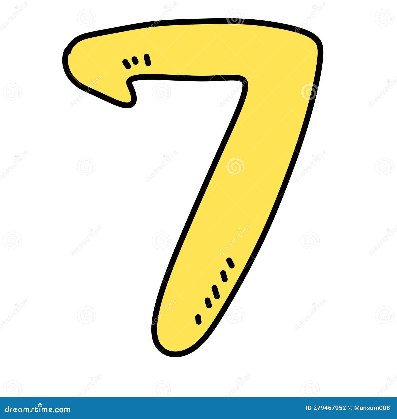 Number Seven Comic Style Illustration Stock Illustration - Illustration ...