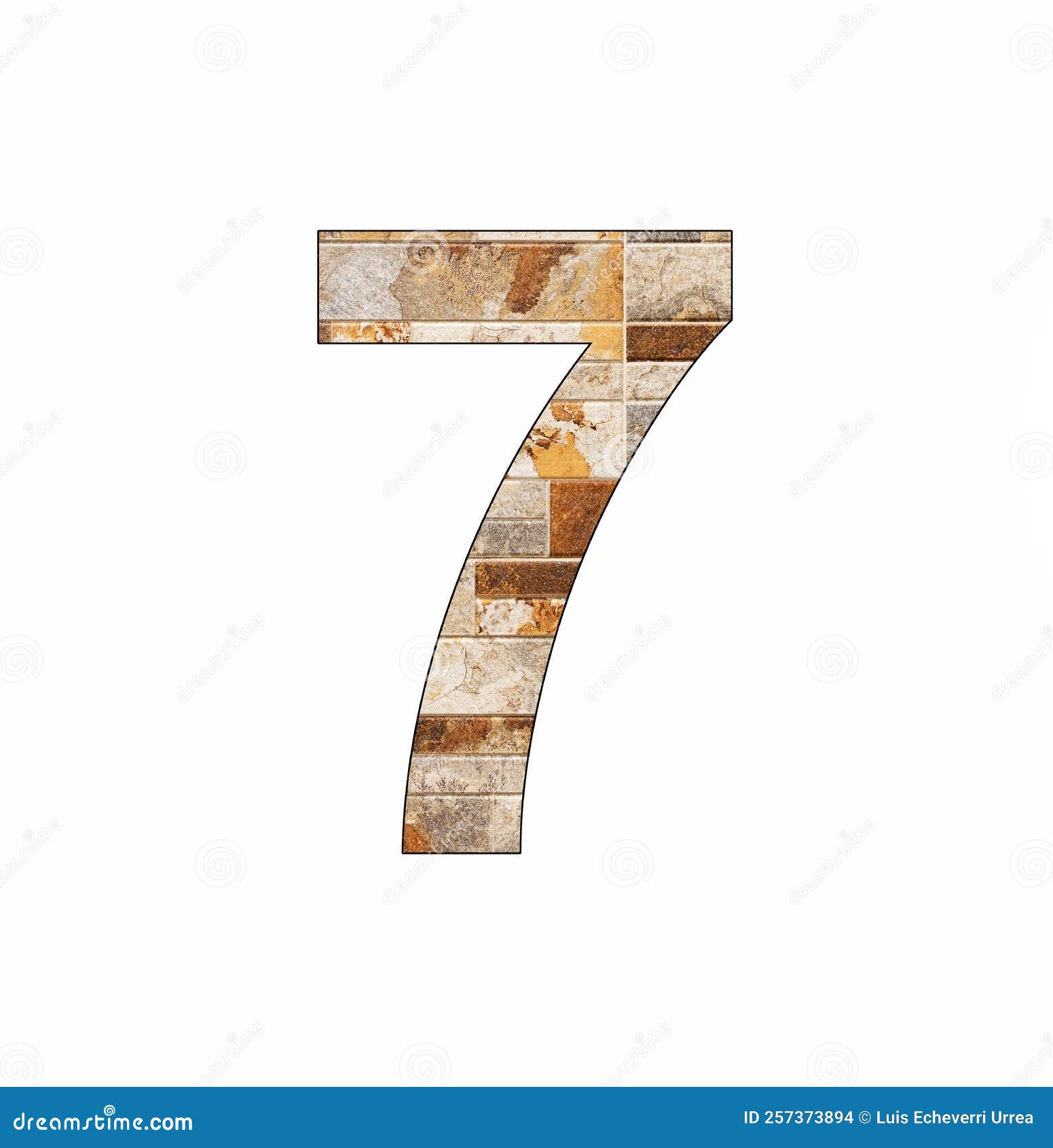 Number 7 - Seven Digit on Rustic Tile Background Stock Illustration ...