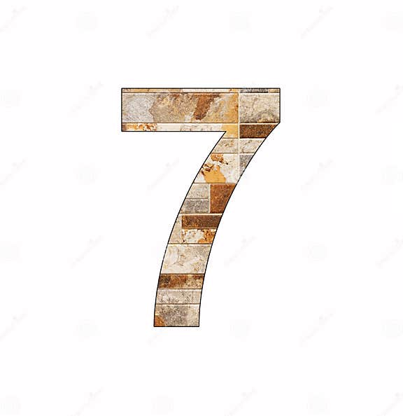 Number 7 - Seven Digit on Rustic Tile Background Stock Illustration ...