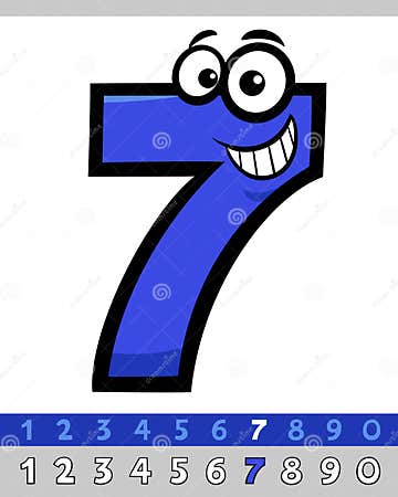 Number Seven Funny Cartoon Character Stock Vector - Illustration of ...