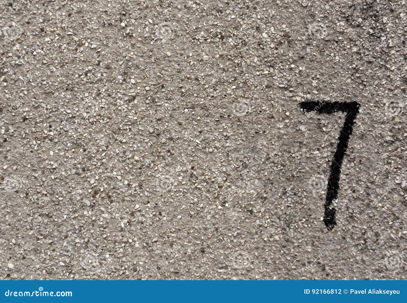 Number Seven on Gray Gruhge Wall Surface. Stock Photo - Image of ...