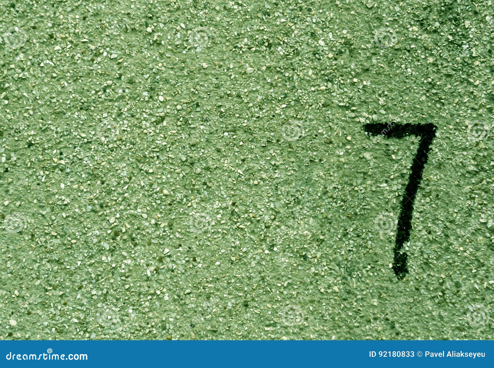 Number Seven on Green Gruhge Wall Surface. Stock Image - Image of green ...