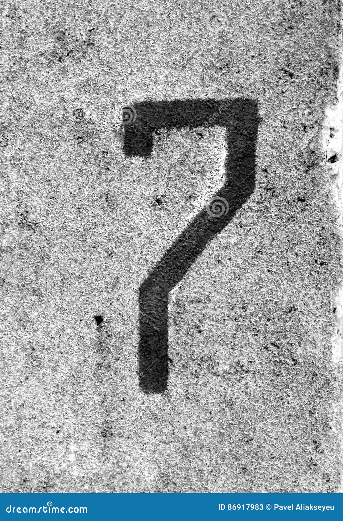 Number Seven on Grey Cement Wall. Stock Image - Image of outdoors ...