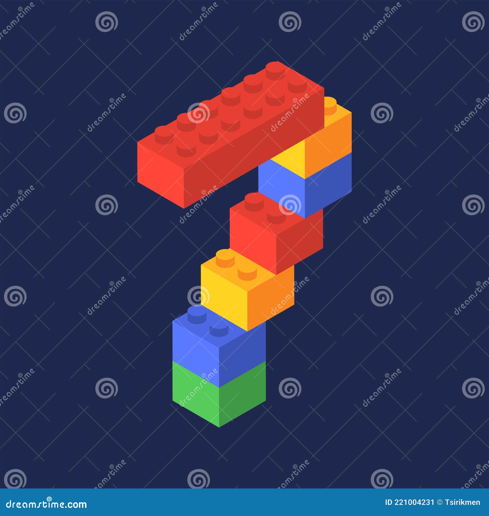 Number Seven in Isometric. Color Constructor Stock Vector ...
