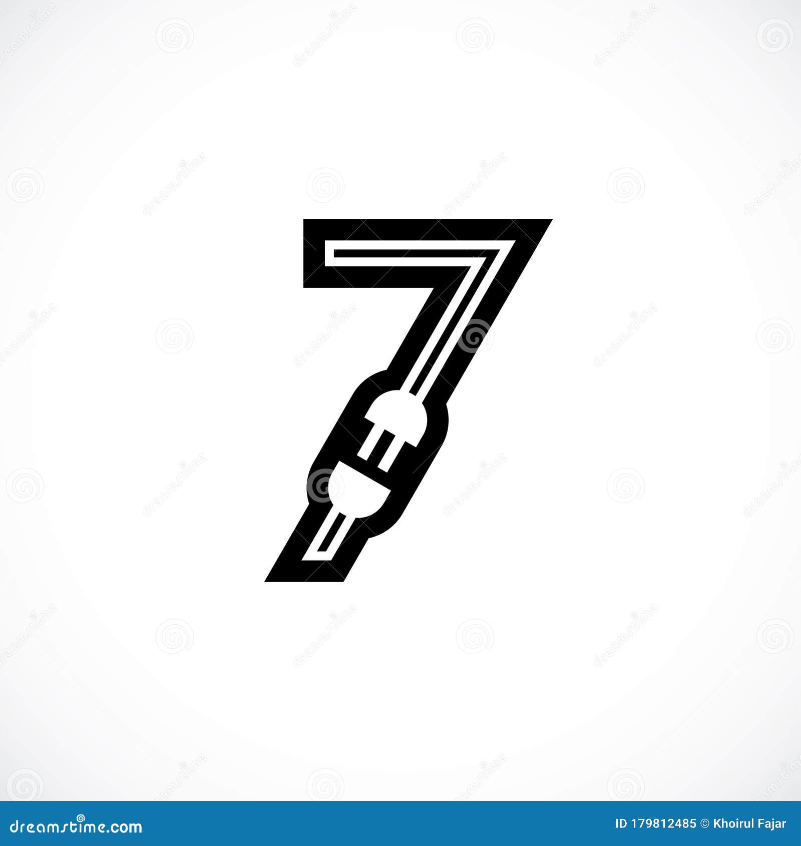 Number Seven Logo Vector Illustration Stock Vector - Illustration of ...