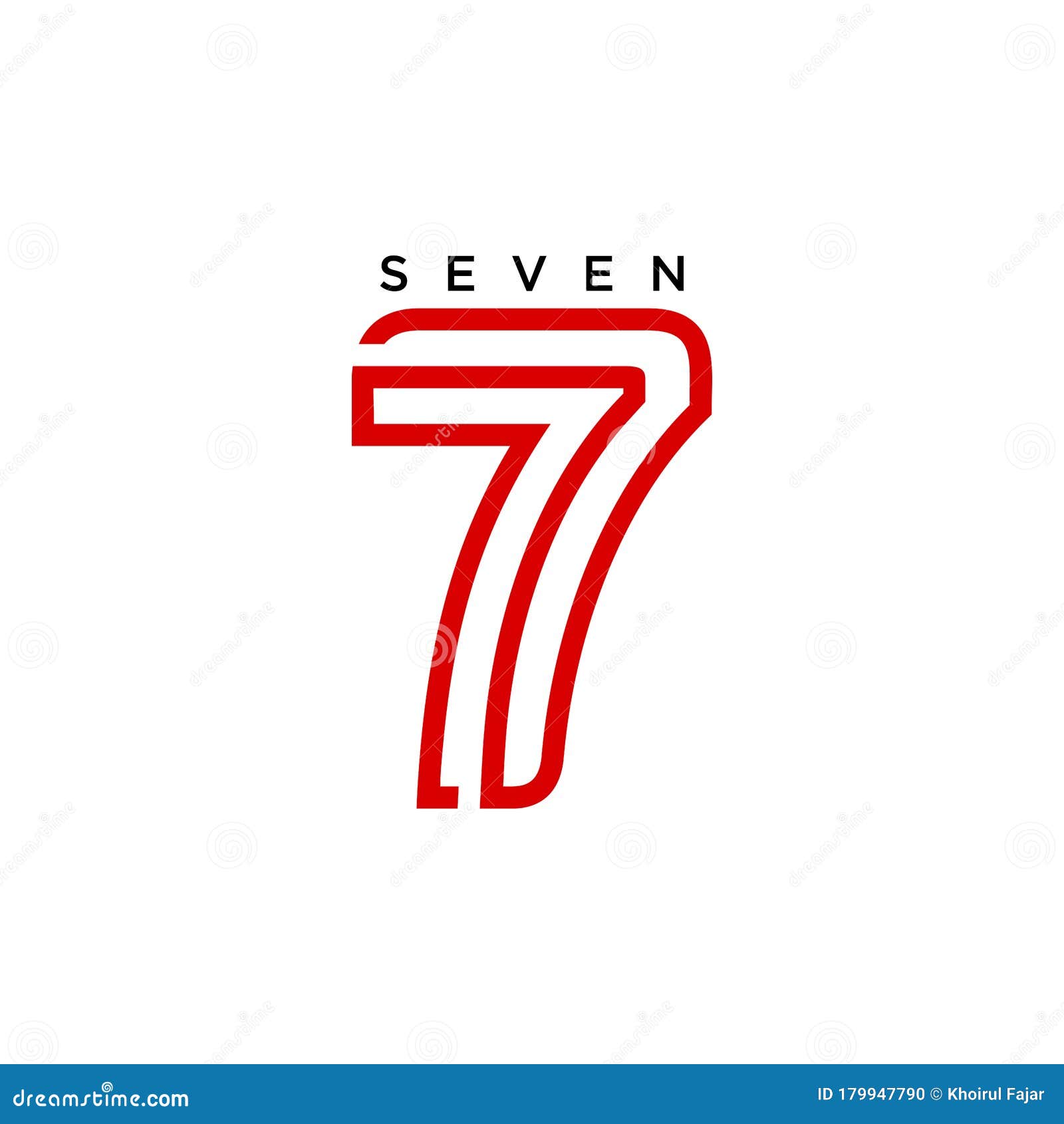 Number Seven Logo Vector Illustration Stock Vector - Illustration of ...