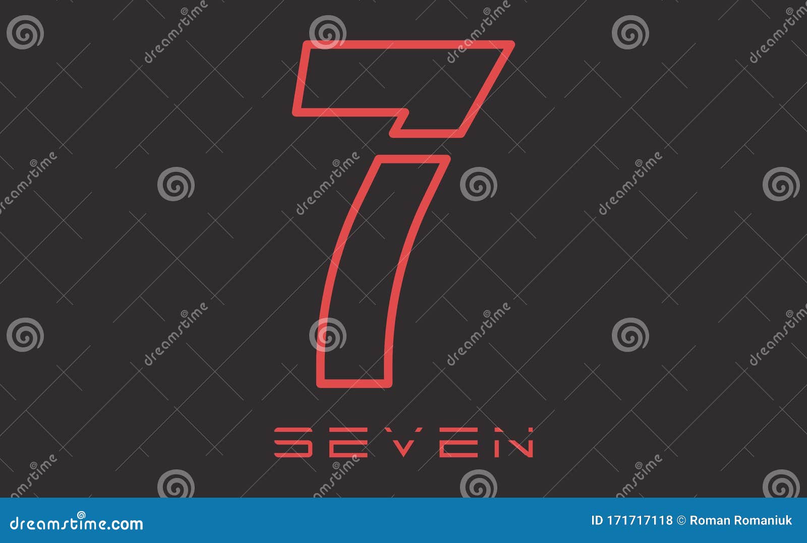 Seven Logo. 7s Stylized Graphic Symbols Alphabet Numbers Letter Icons ...