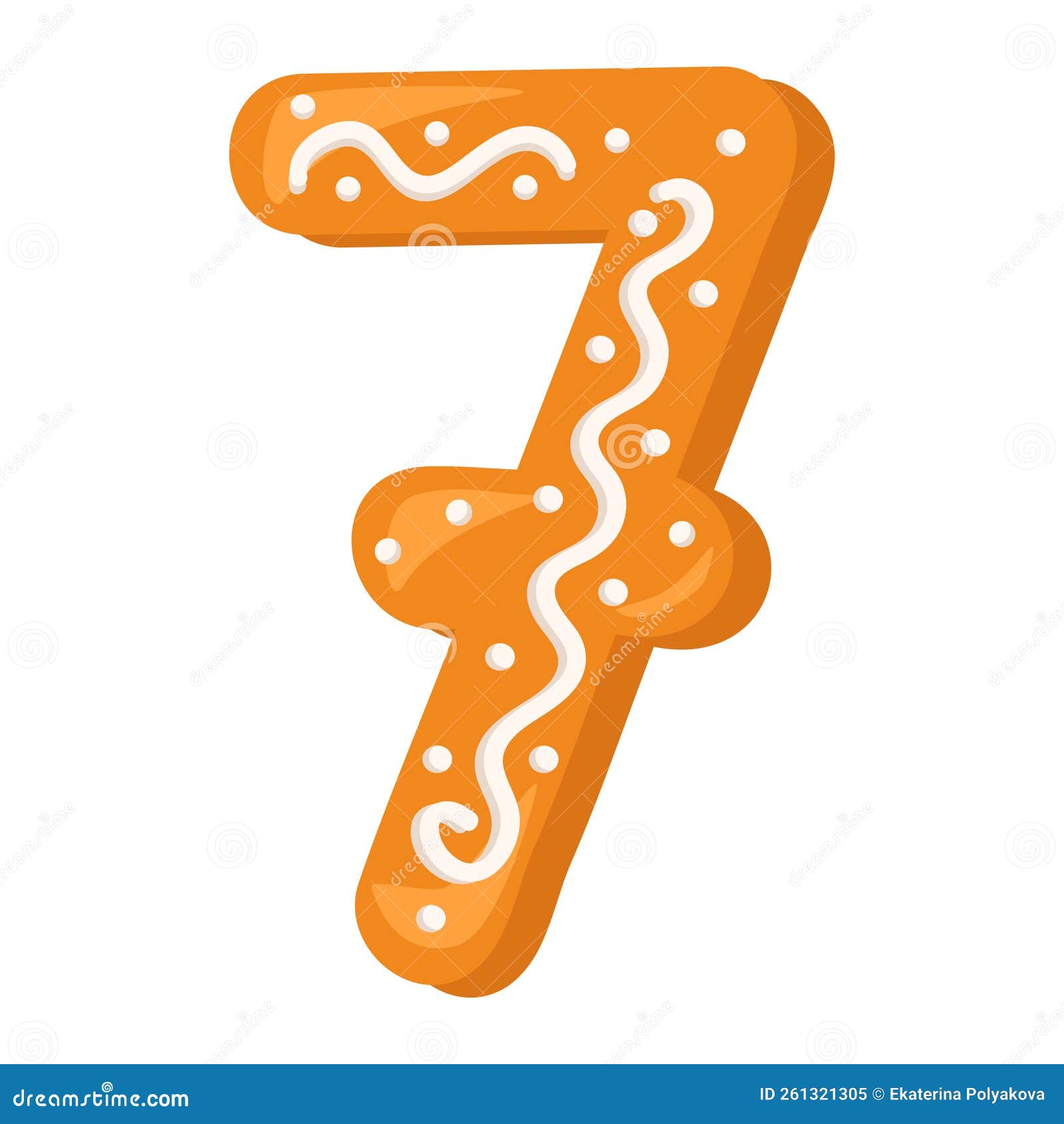Number Seven Made from Glazed Gingerbread Stock Vector - Illustration ... Number Seven Made from Glazed Gingerbread Stock Vector - Illustration ...