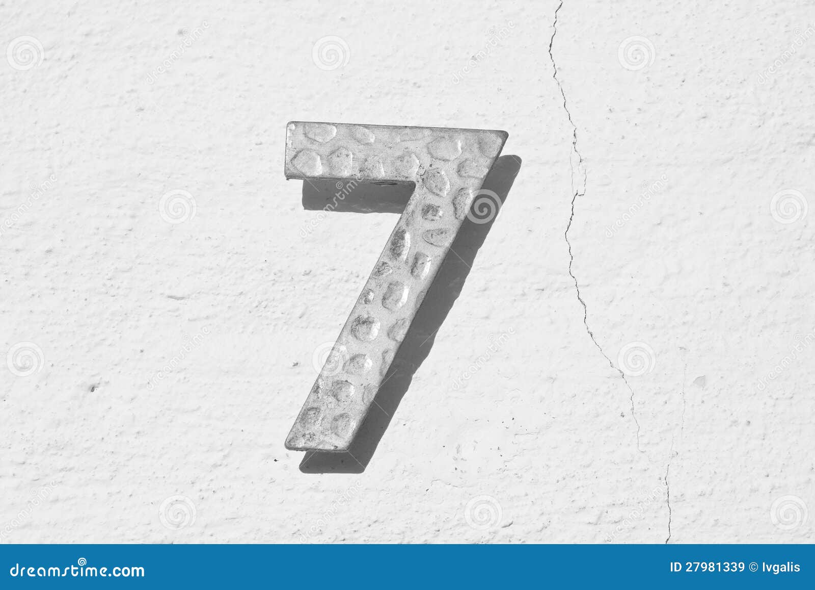 Number seven on old wall stock image. Image of house - 27981339