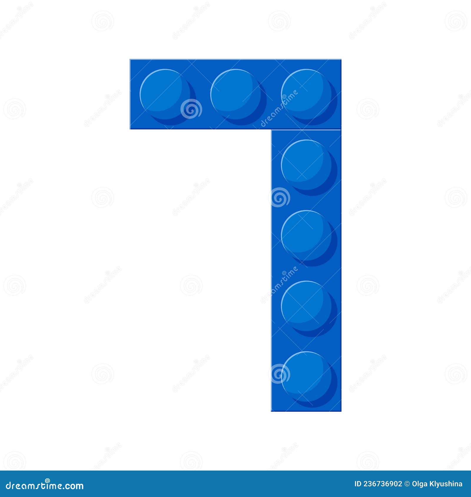 Number Seven Plastic Blocks. Flat Style Stock Vector - Illustration of ...