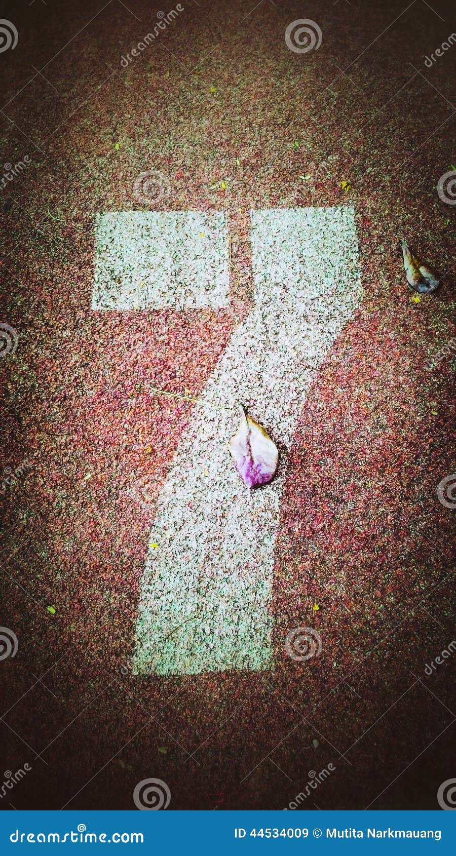 Number Seven on Running Racing Track Stock Image - Image of empty ...