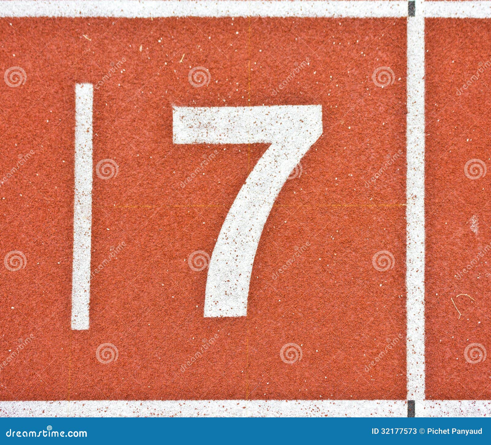Number Seven on Running Track Lines Stock Image - Image of racetrack ...
