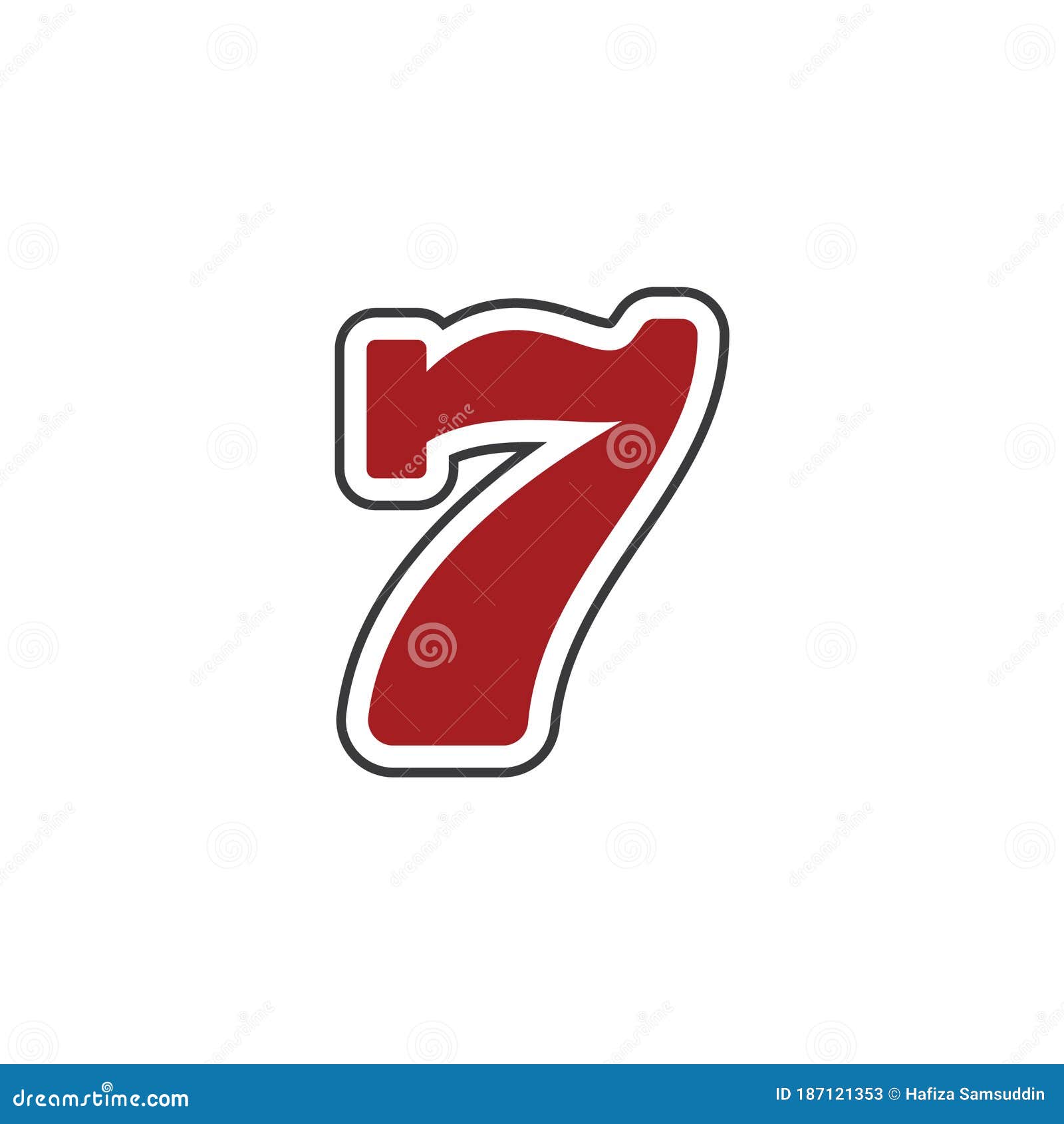 Number Seven. Vector Illustration Decorative Design Stock Vector ...