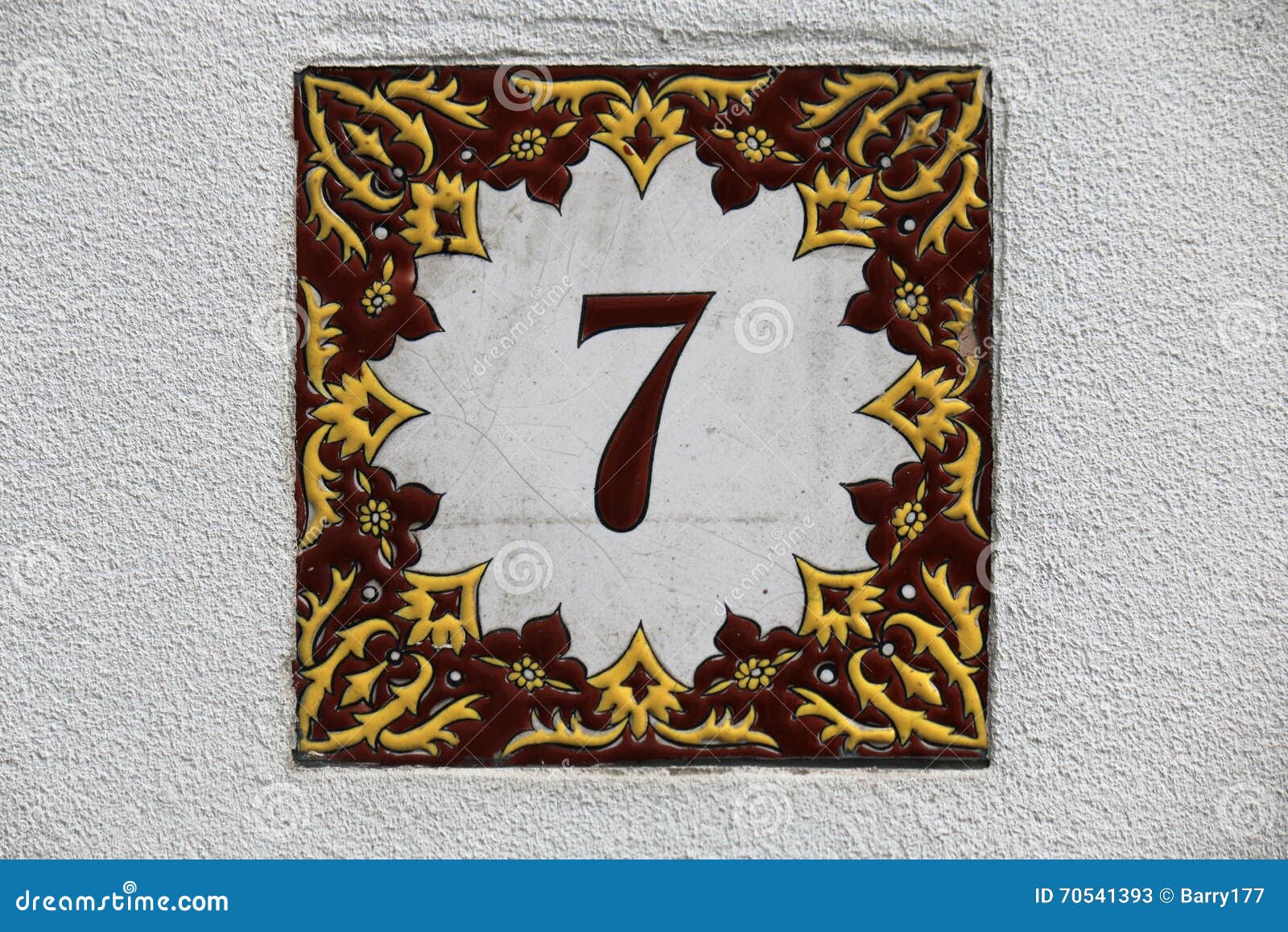Number Seven Wall Tile stock image. Image of suspicion - 70541393
