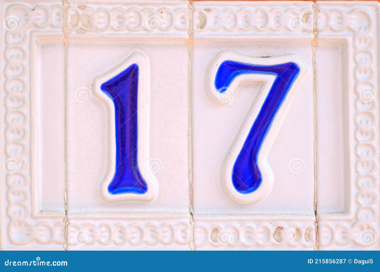 Number 17, Seventeen, Blue on White. Stock Image - Image of flat ...