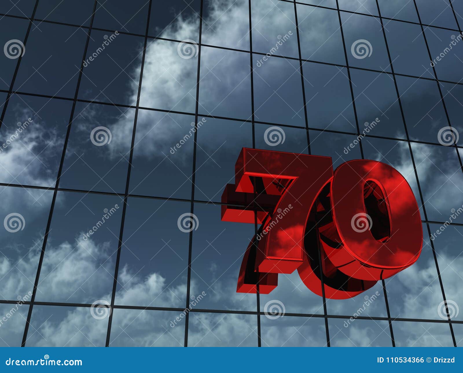 Number seventy stock illustration. Illustration of clouds - 110534366