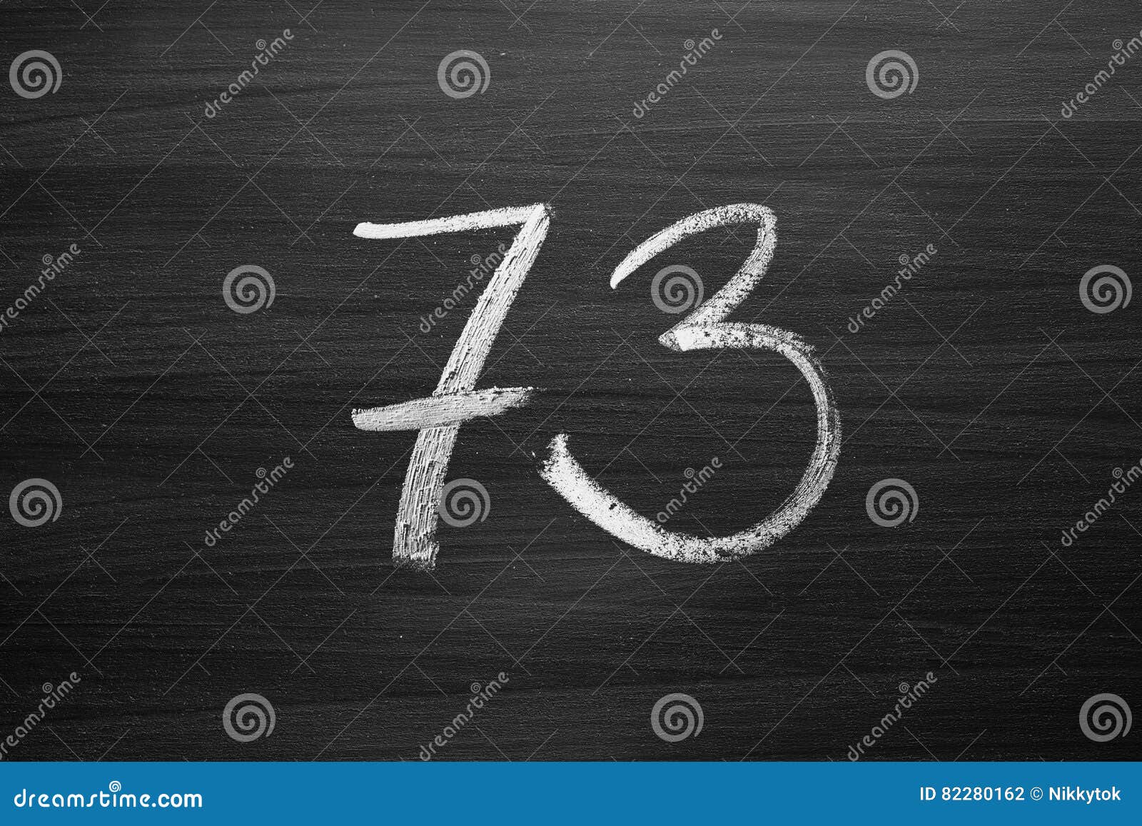 Number Seventy Three Enumeration Written with a Chalk on the Blackboard ...