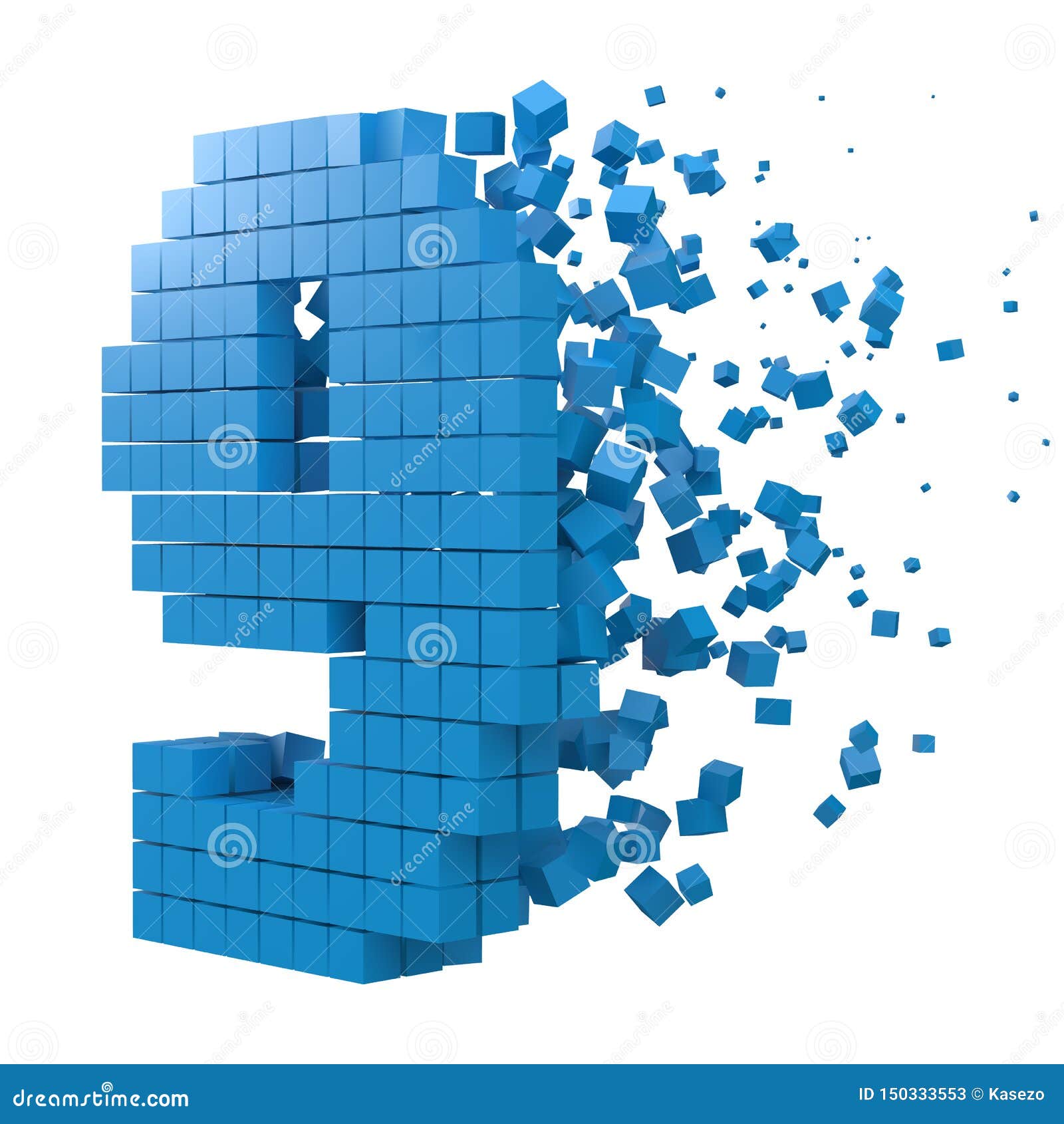 Number 9 Shaped Data Block. Version with Blue Cubes Stock Vector ...