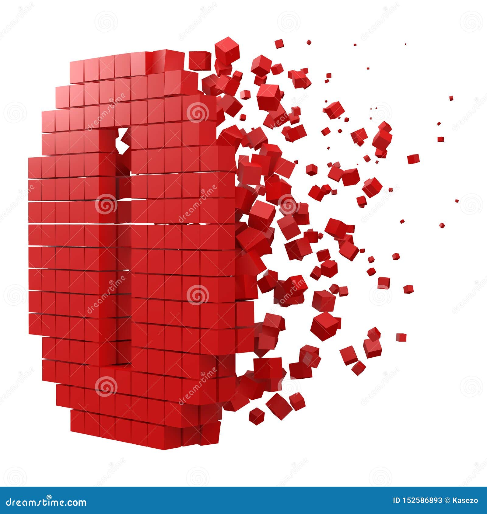 Number 0 Shaped Data Block. Version with Red Cubes Stock Vector ...