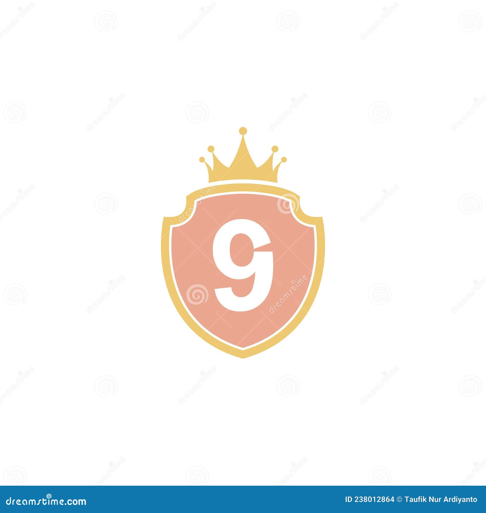 Number 9 with Shield Icon Logo Design Illustration Stock Illustration ...