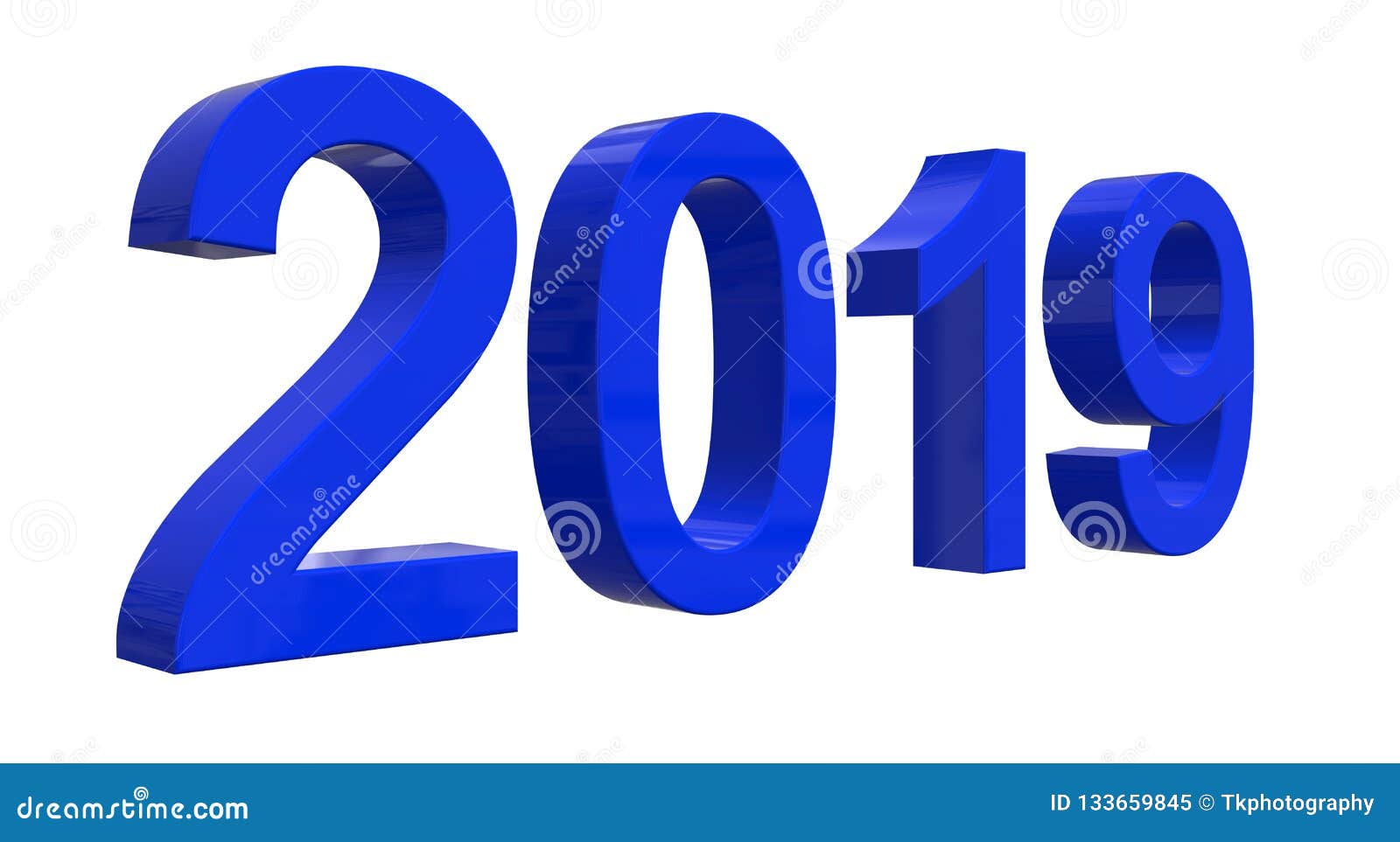 The Number of 2019 in Shiny Blue Numbers Stock Illustration ...