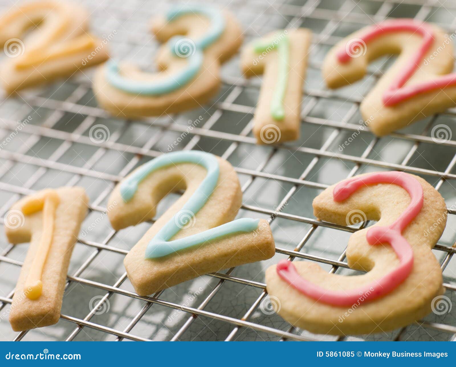 Number Shortbread Biscuits with Icing Stock Image - Image of cooking ...