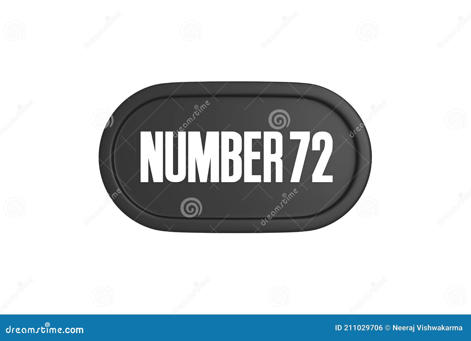 72 Number Sign in Black Color Isolated on White Background, 3d Render ...