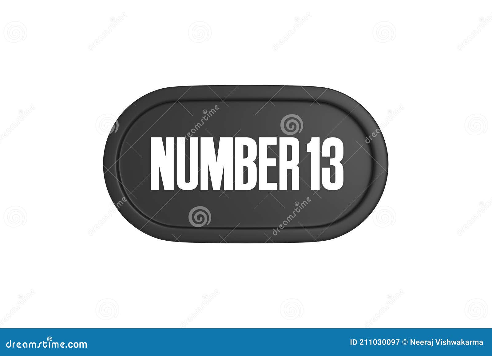 13 Number Sign in Black Color Isolated on White Background, 3d Render ...