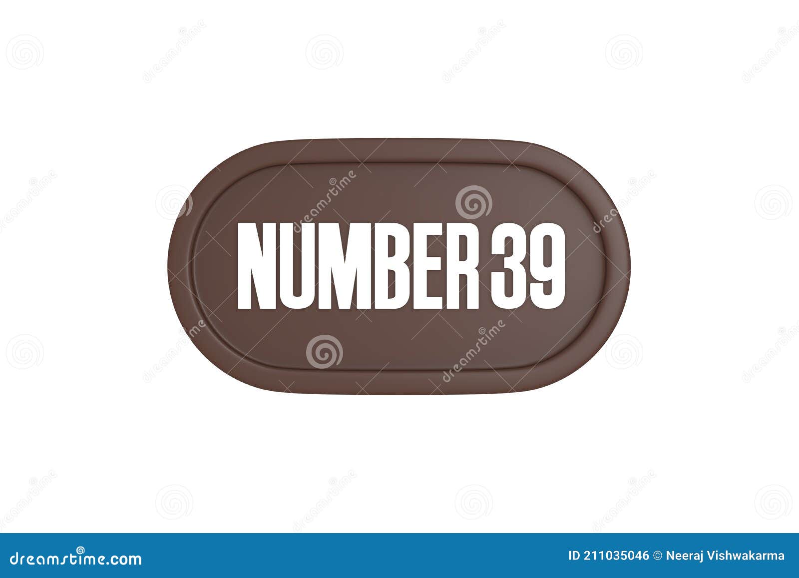 39 Number Sign in Brown Color Isolated on White Background, 3d Render ...