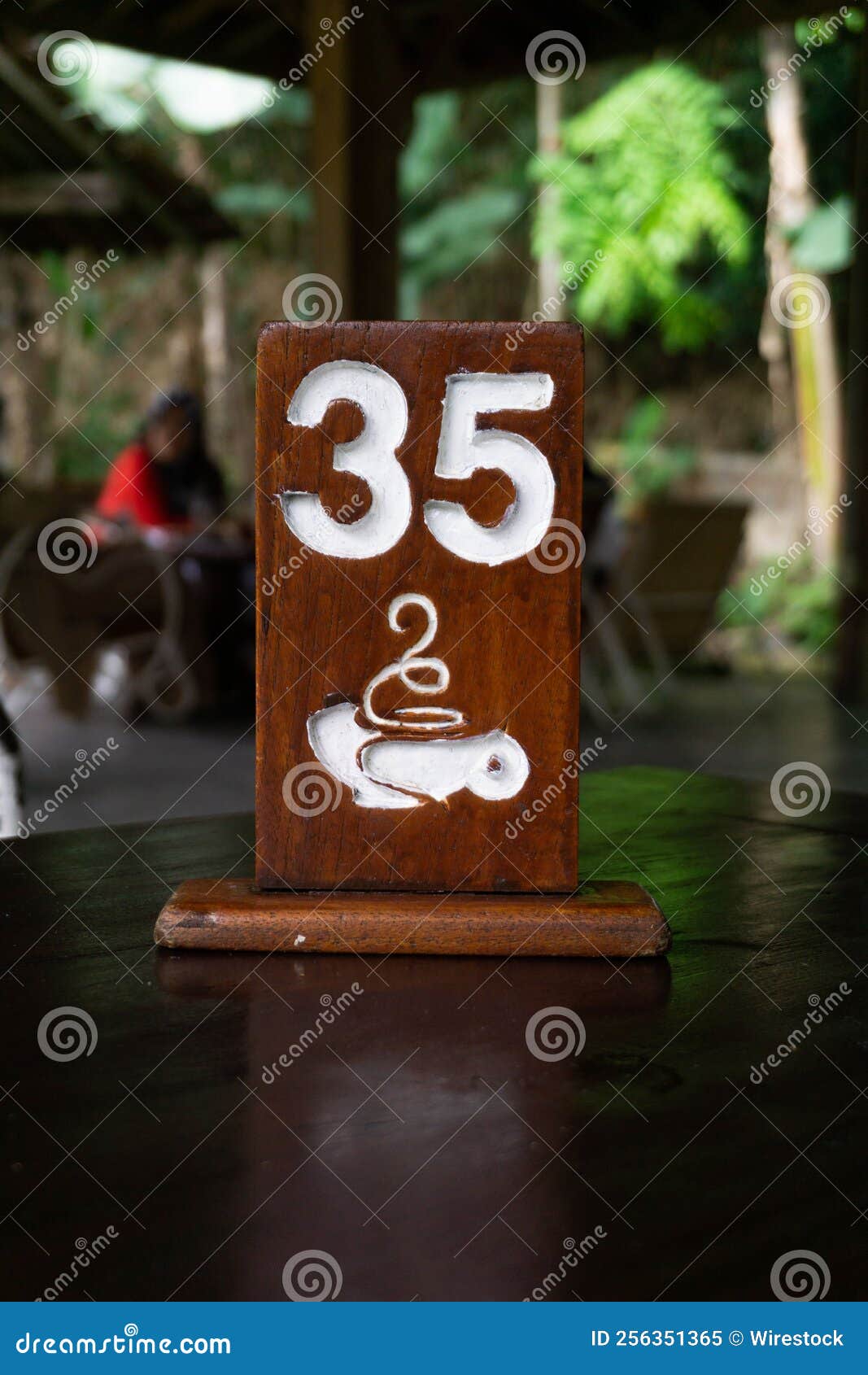35 Number Sign on a Cafe Table Stock Image - Image of number ...