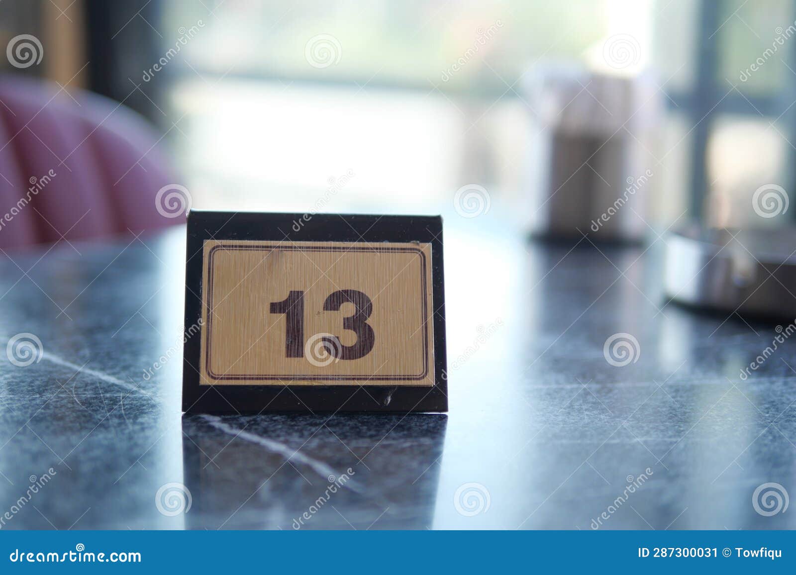 14 Number Sign Number on Cafe Table . Stock Image - Image of interior ...