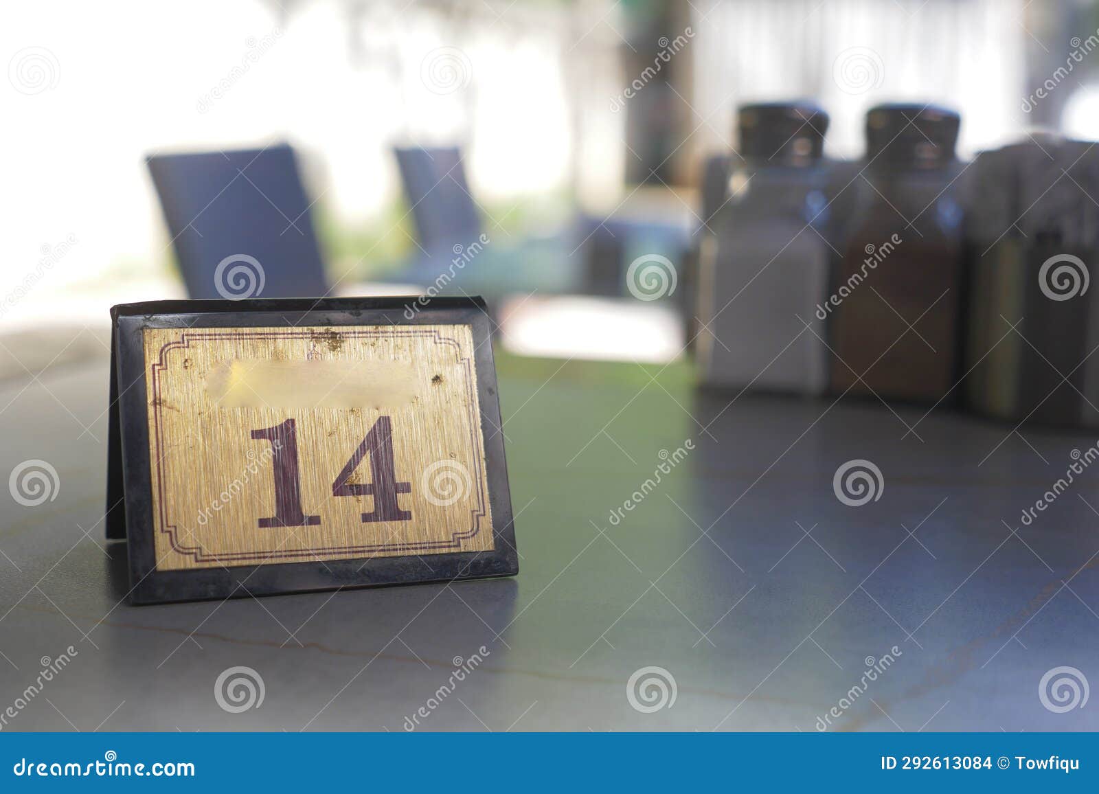 14 Number Sign Number on Cafe Table . Stock Photo - Image of party ...