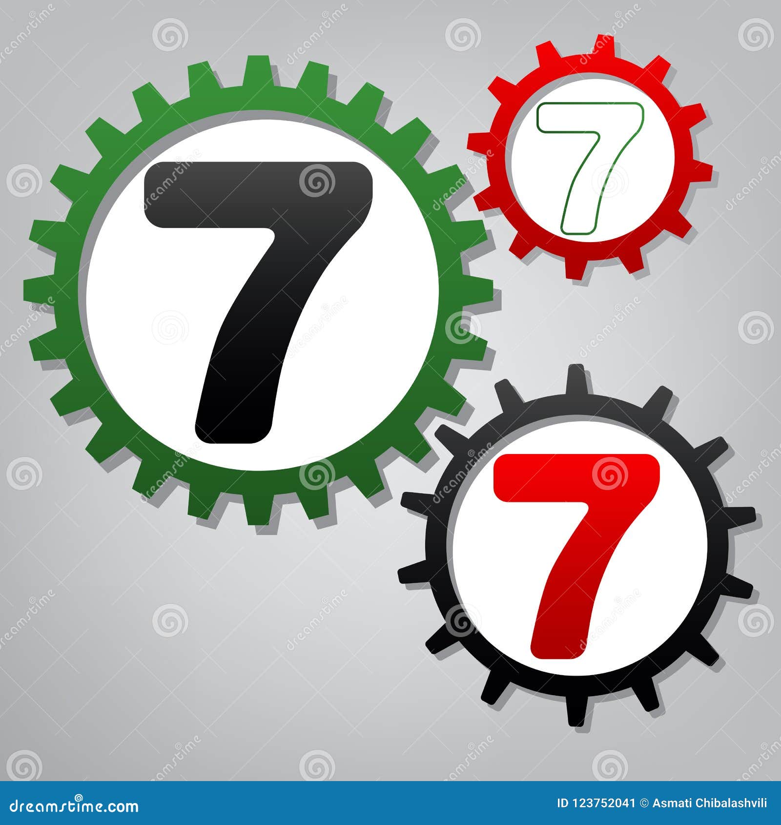 Number 7 Sign Design Template Element. Vector. Three Connected G Stock ...
