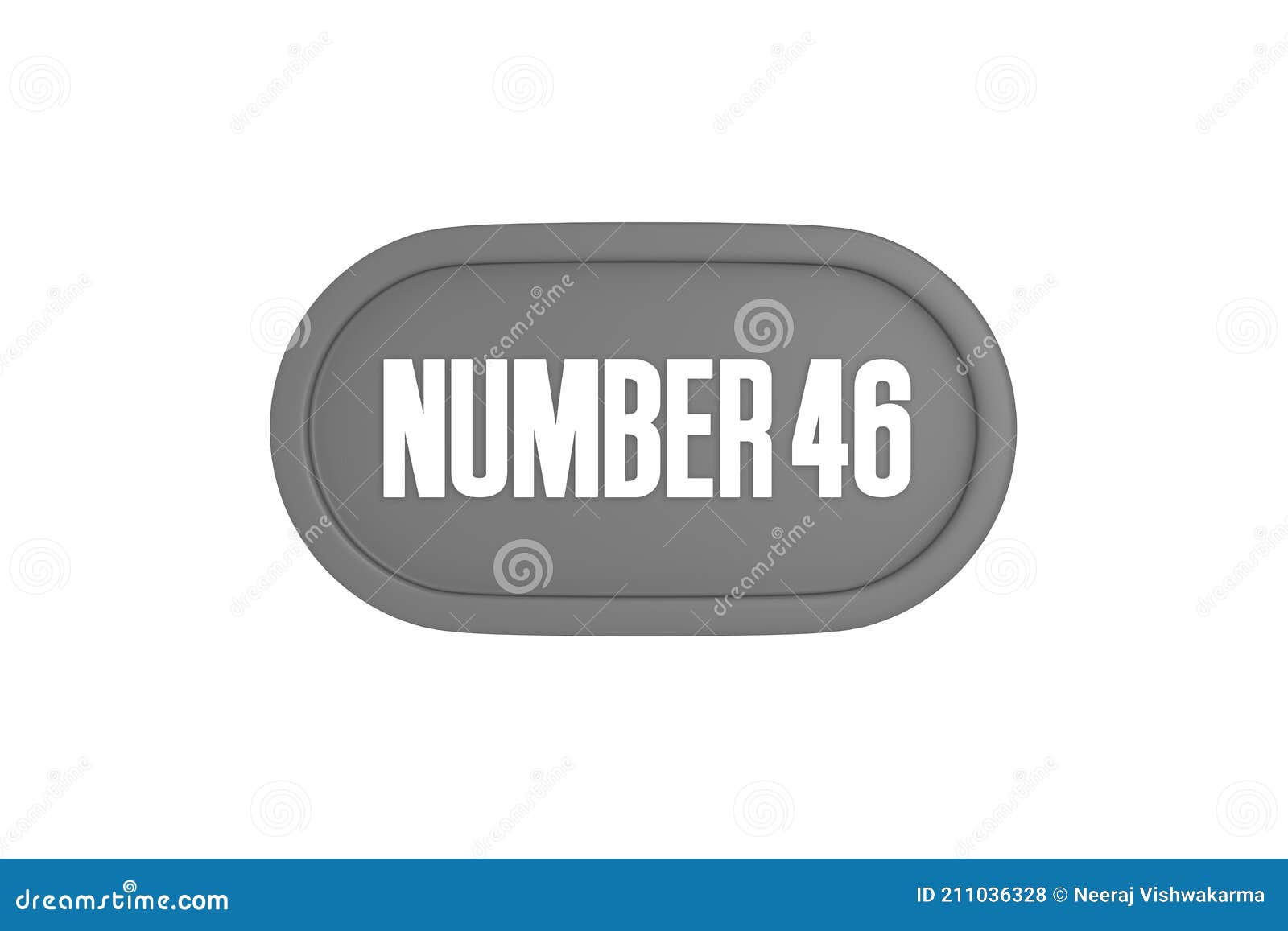 46 Number Sign in Grey Color Isolated on White Background, 3d Render ...