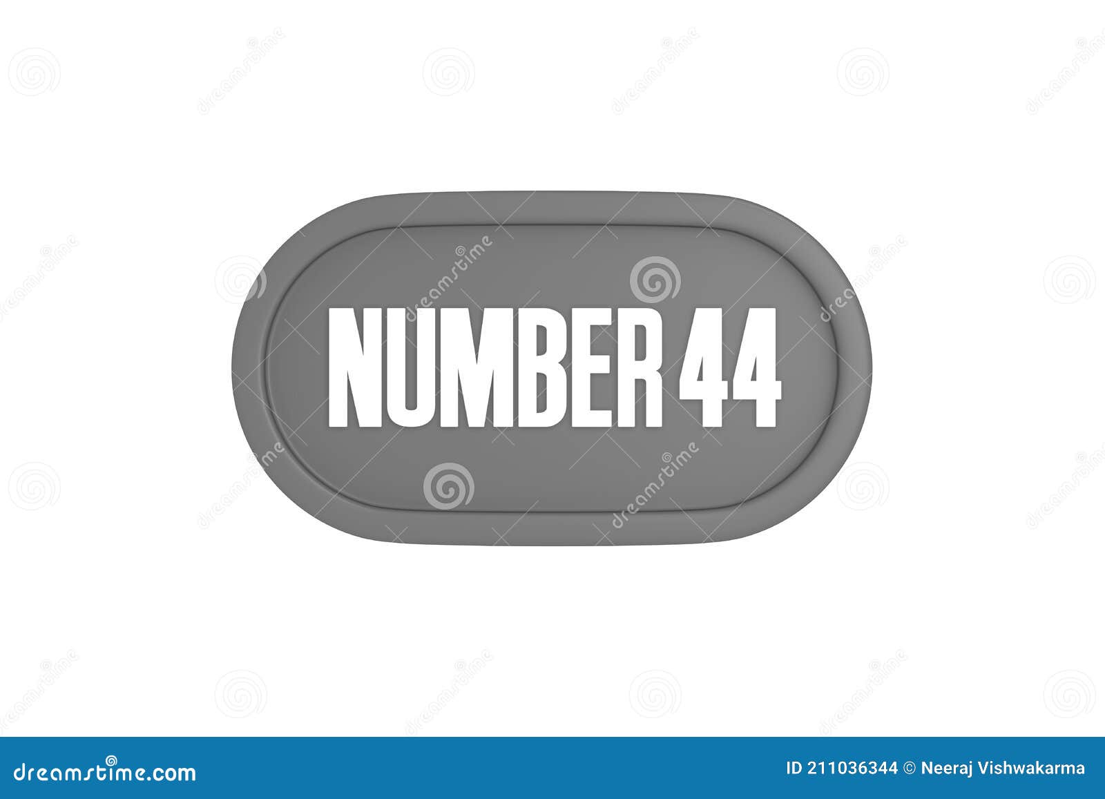44 Number Sign in Grey Color Isolated on White Background, 3d Render ...