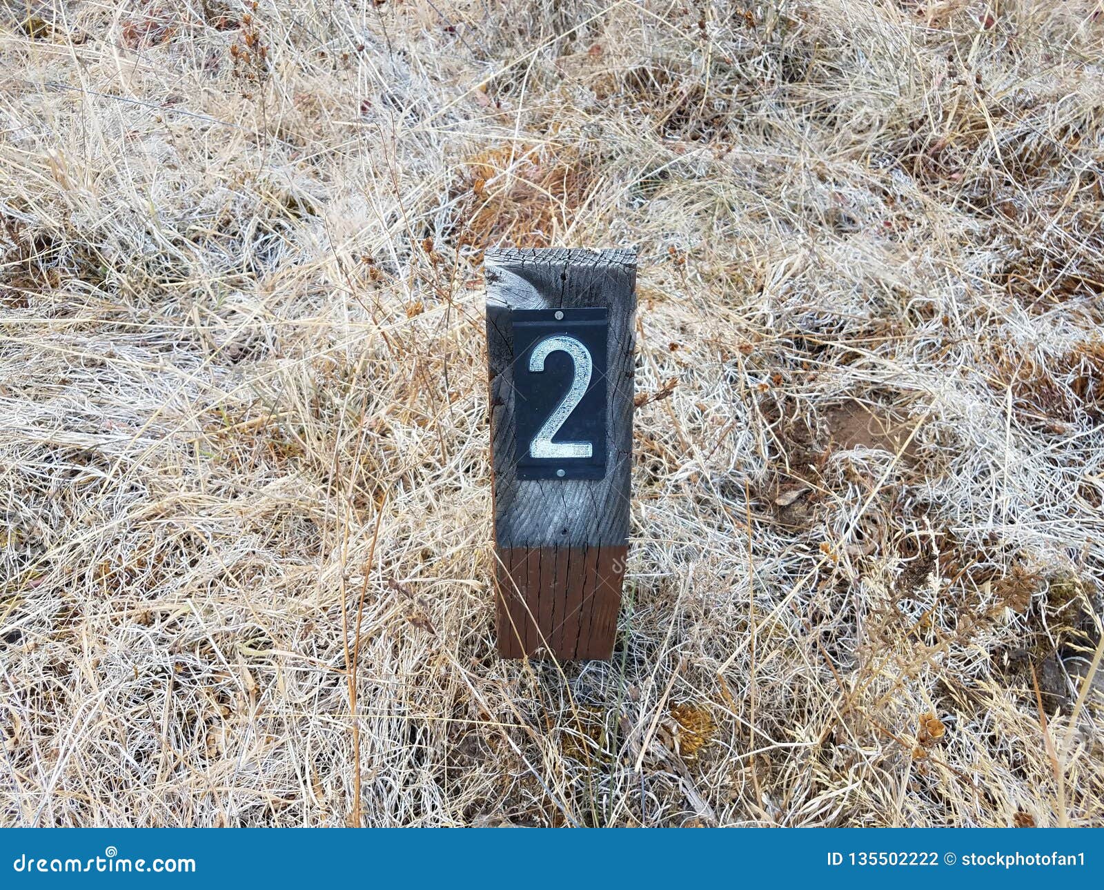 Number 2 on Sign on Ground with Grasses Stock Photo - Image of sign ...