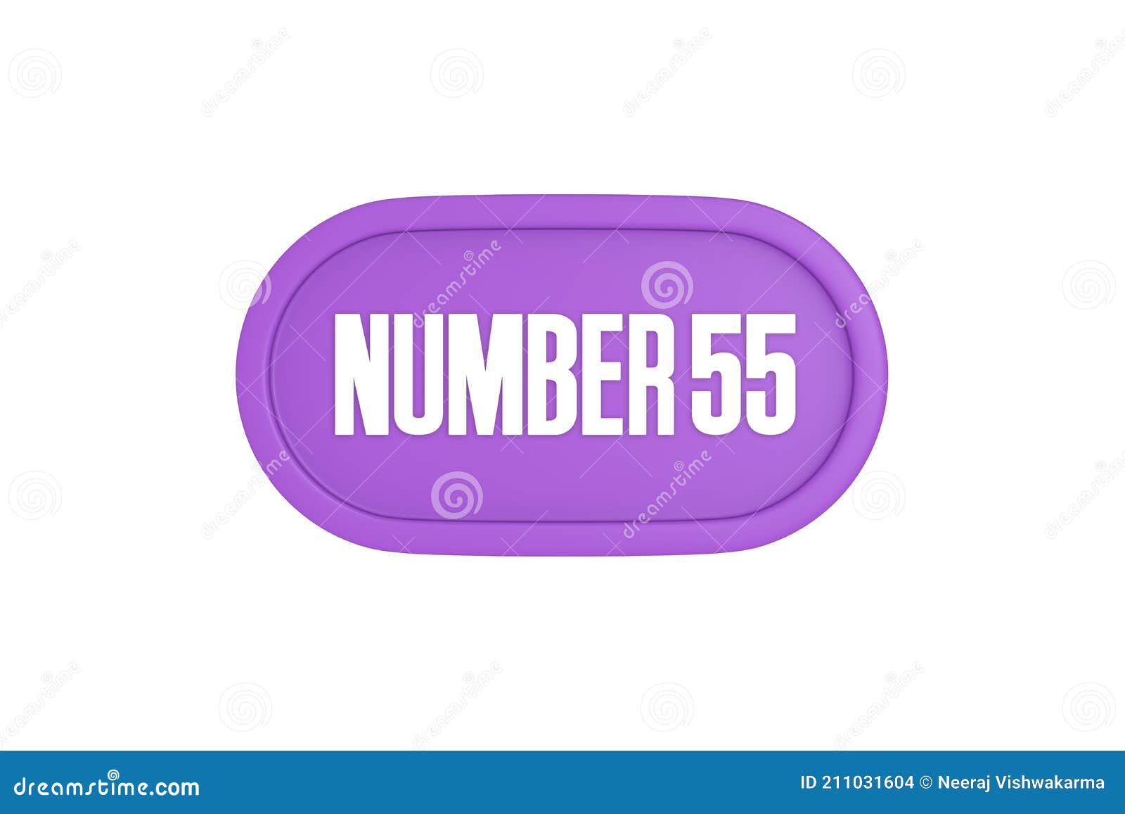 55 Number Sign in Lavender Color Isolated on White Background, 3d ...