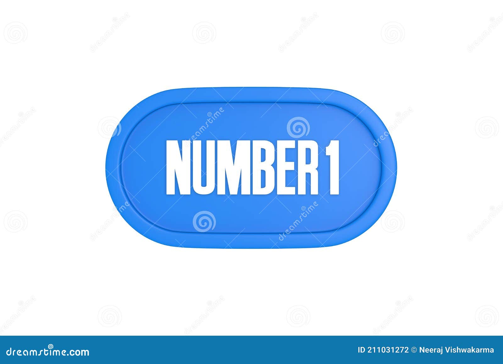 1 Number Sign in Light Blue Color Isolated on White Background, 3d ...