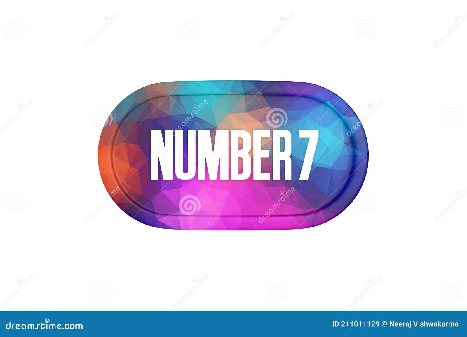 7 Number Sign in Multicolor Isolated on White Background, 3d Render ...