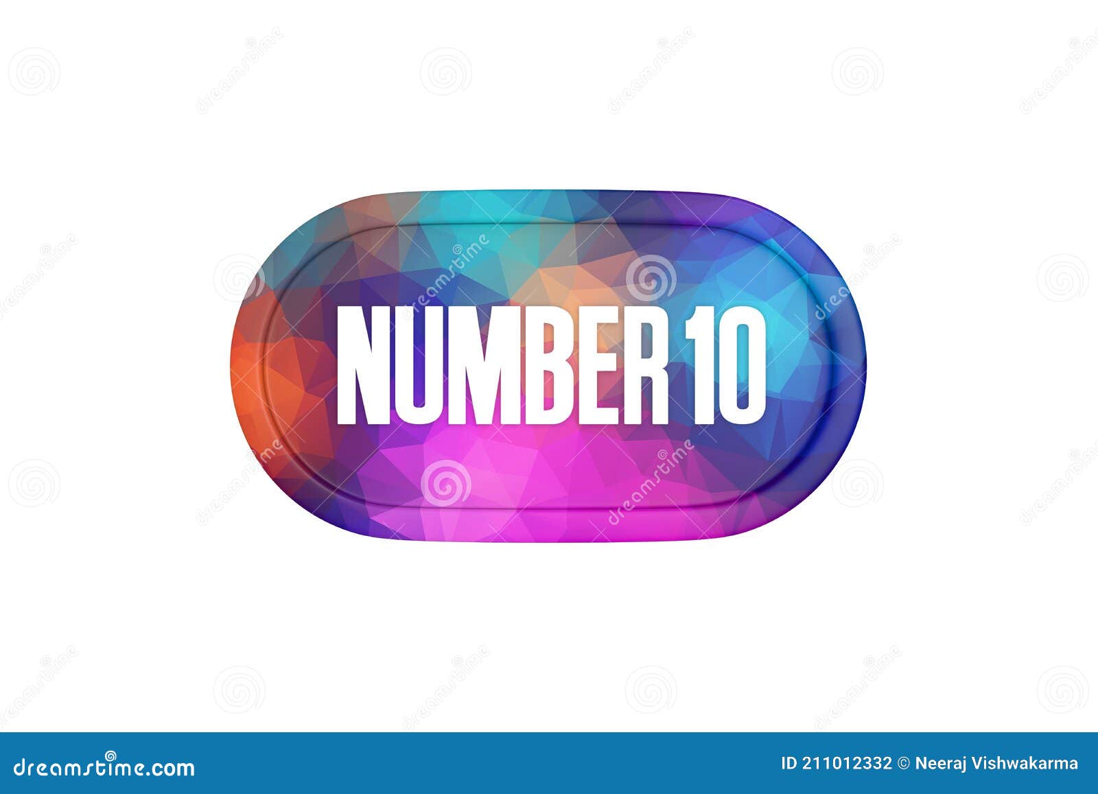 10 Number Sign in Multicolor Isolated on White Background, 3d Render ...