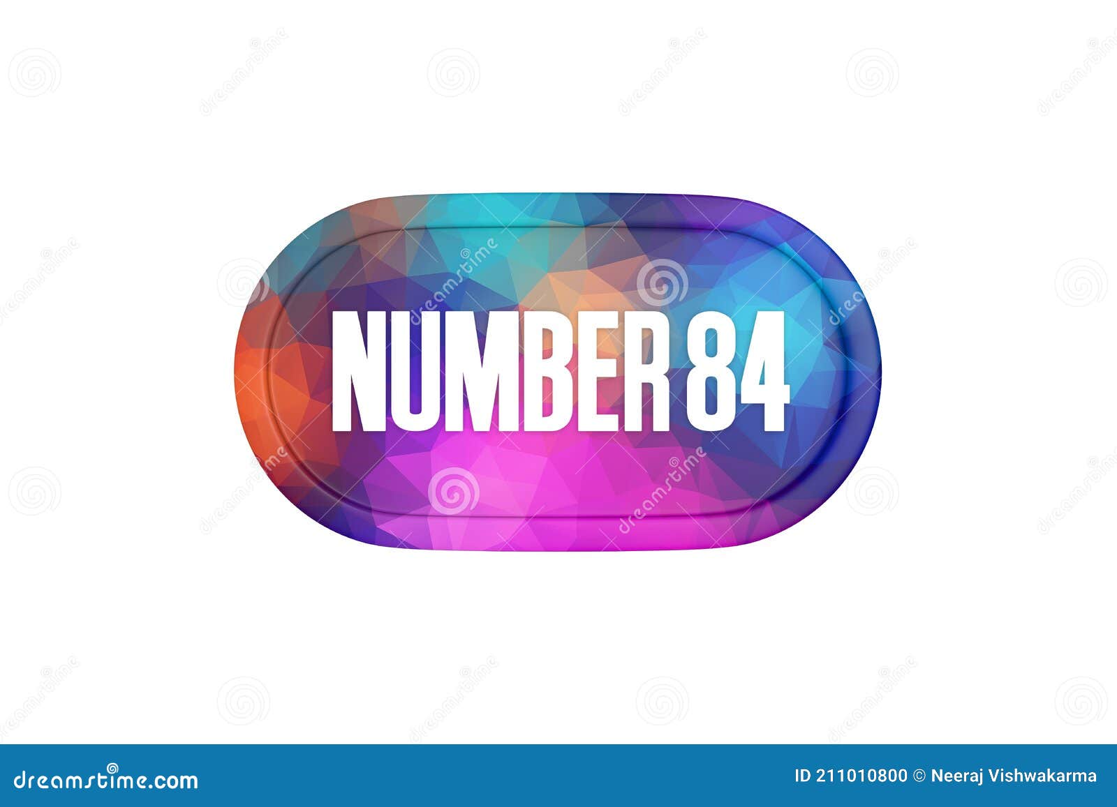 84 Number Sign in Multicolor Isolated on White Background, 3d Render ...