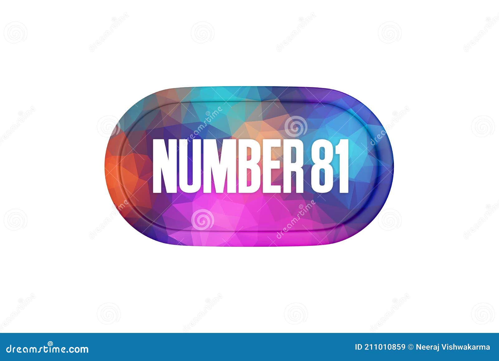 81 Number Sign in Multicolor Isolated on White Background, 3d Render ...