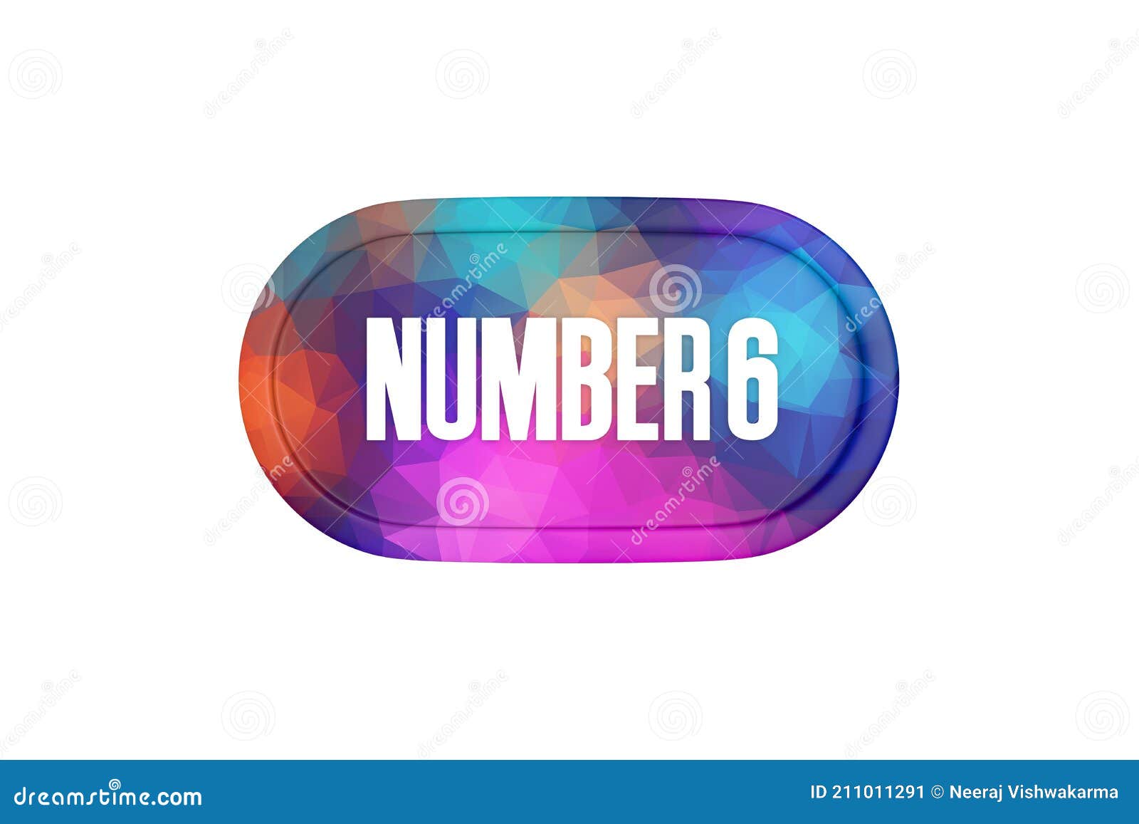6 Number Sign in Multicolor Isolated on White Background, 3d Render ...