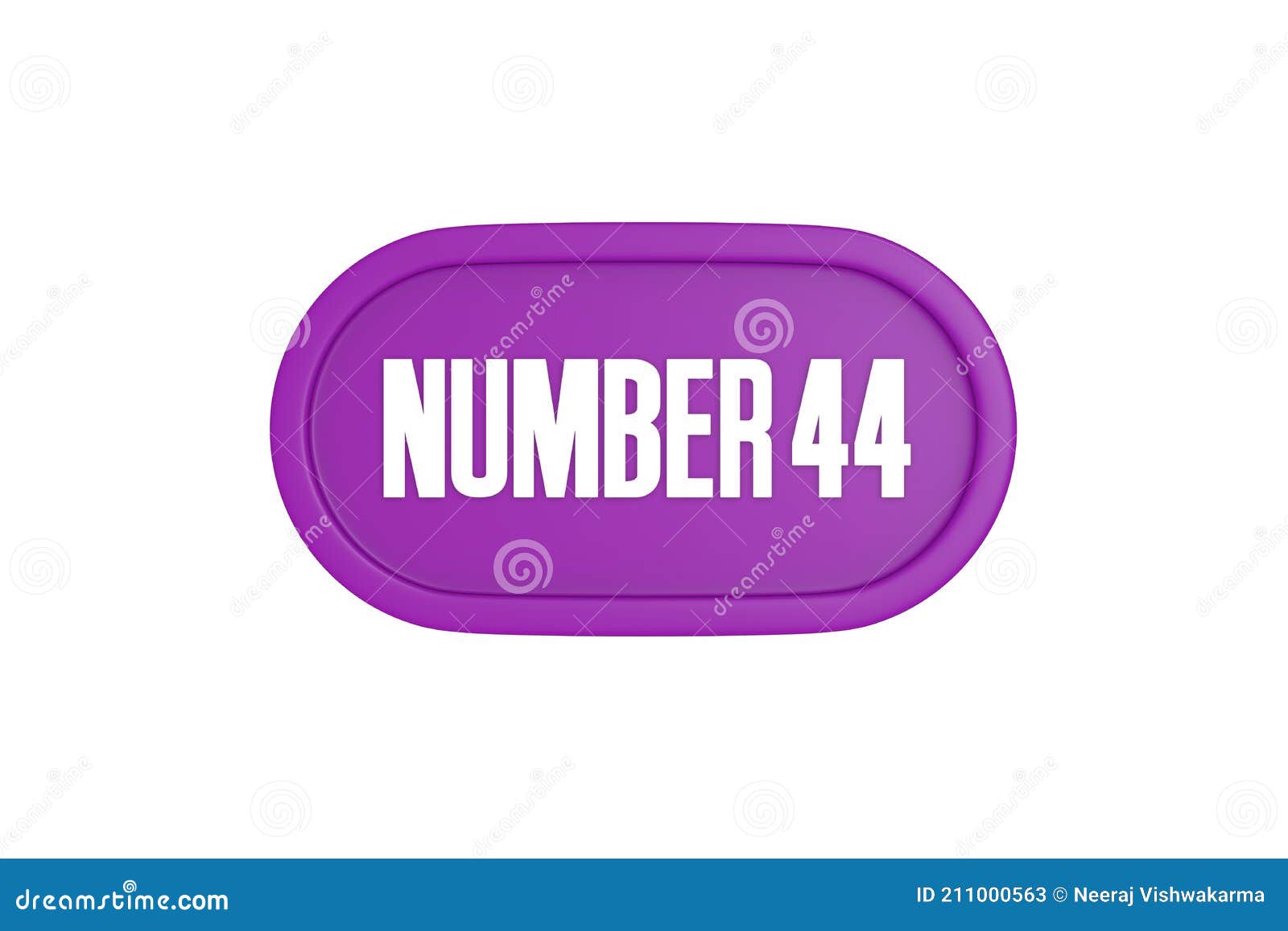 44 Number Sign in Purple Color Isolated on White Background, 3d Render ...