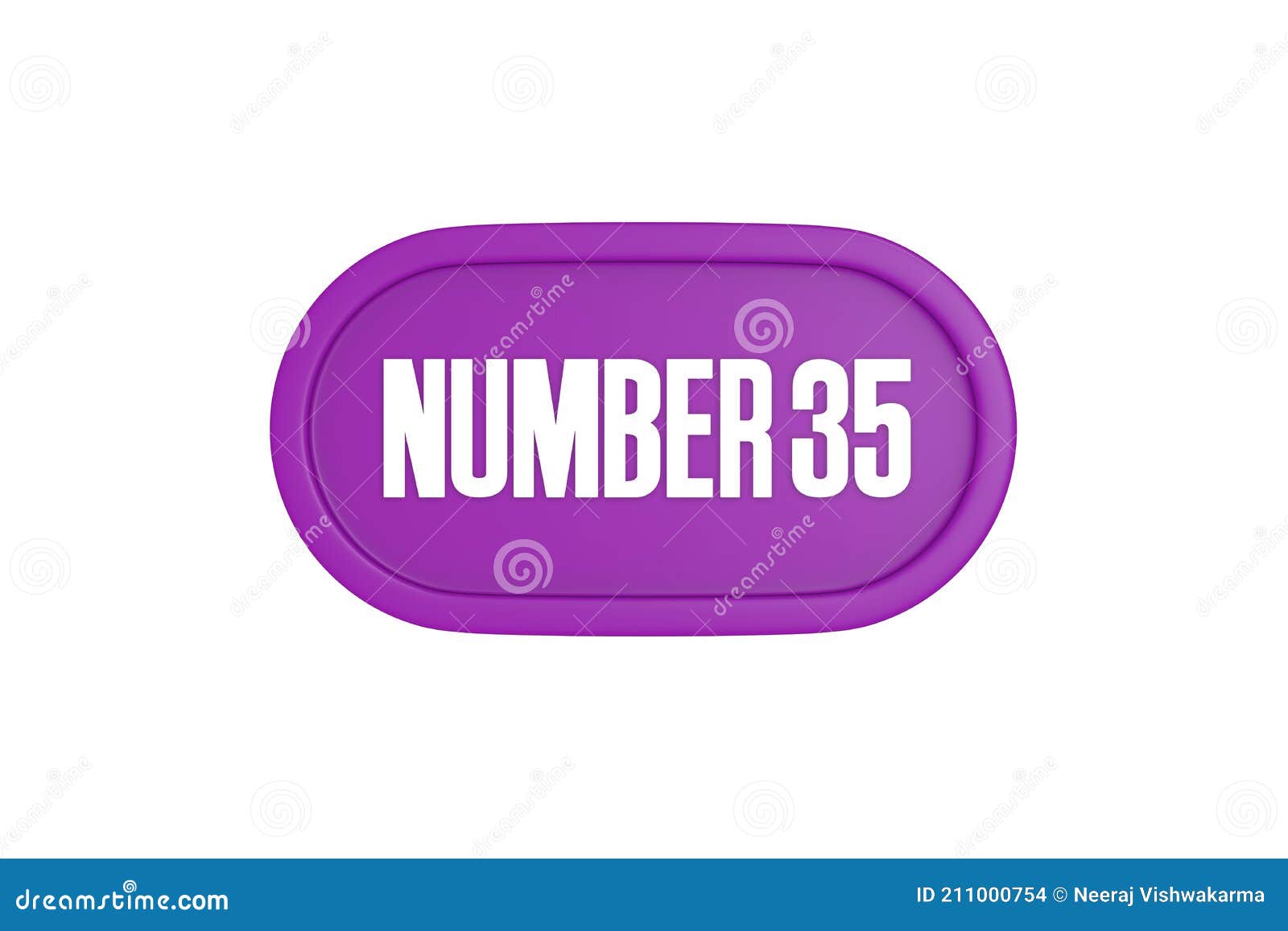 35 Number Sign in Purple Color Isolated on White Background, 3d Render ...