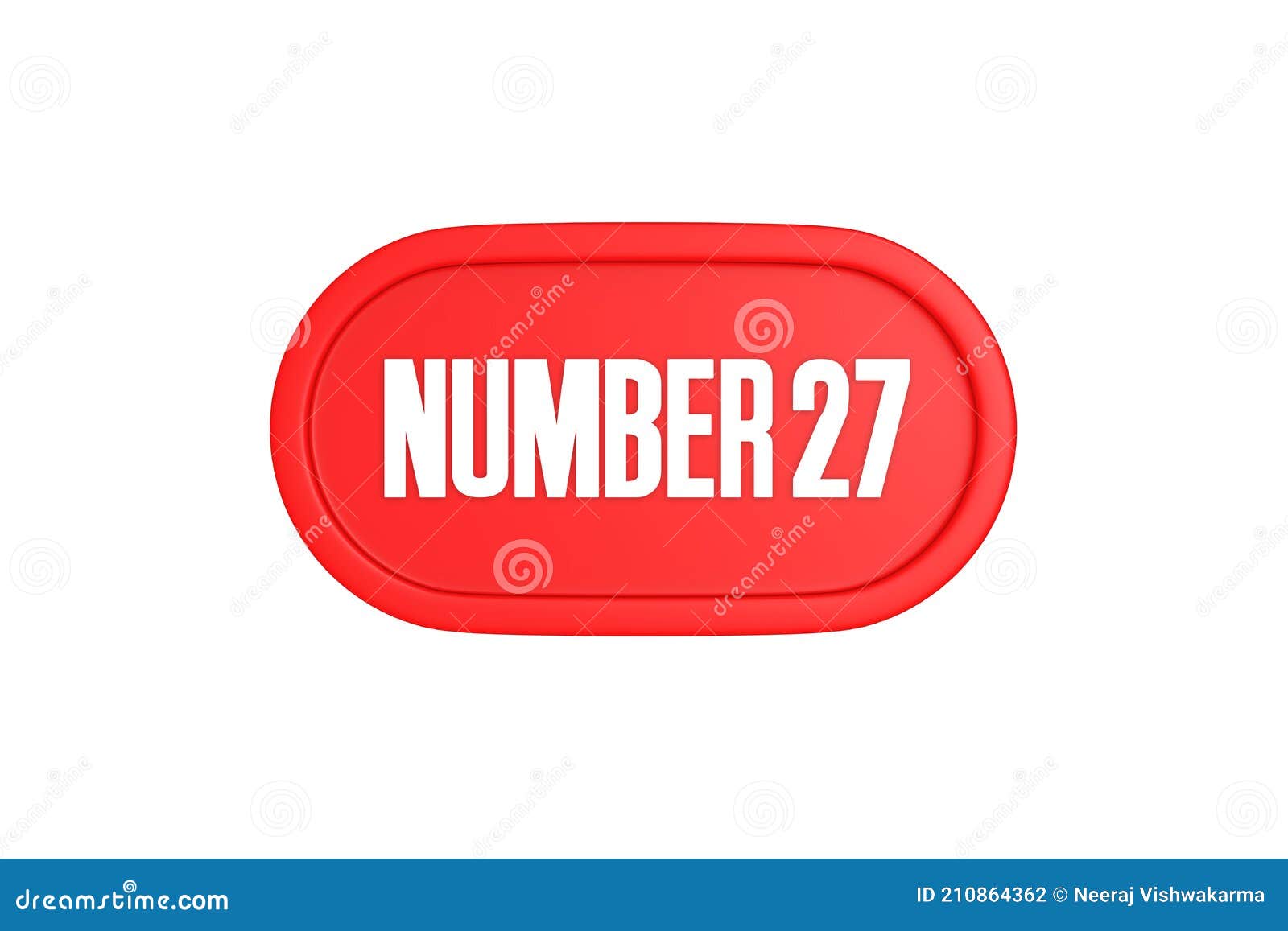 27 Number Sign in Red Color Isolated on White Background, 3d Render ...