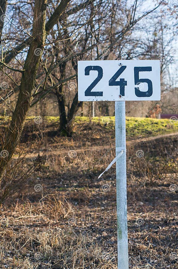 Number 245 sign stock image. Image of trees, park, white - 39922453
